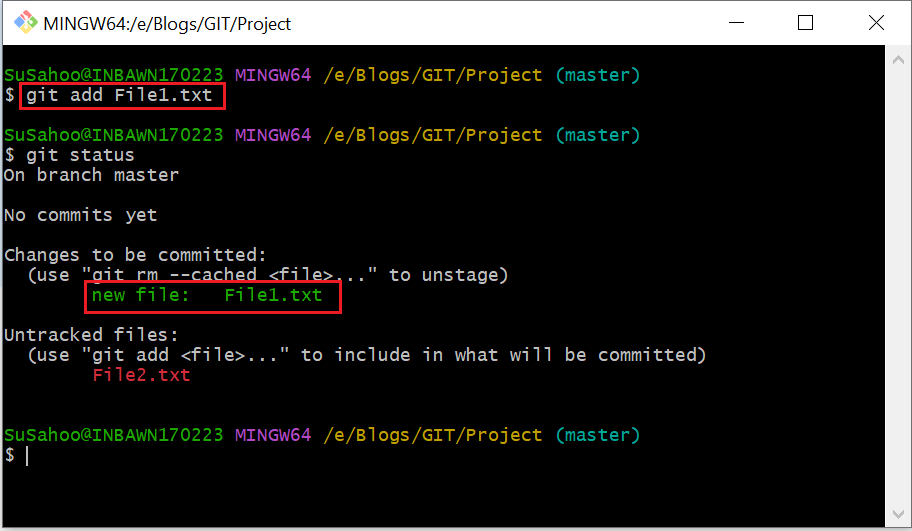 Git How To Add Files To Stagging Area Praudyog